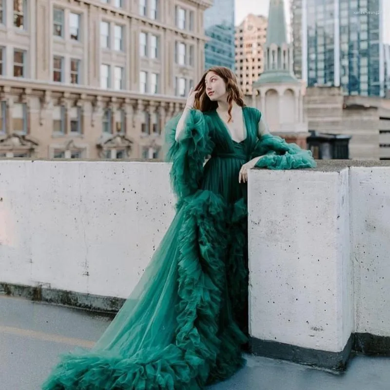Elegant V-Neck Prom Dress - Long Sleeve Evening Gown with High Split, A ...