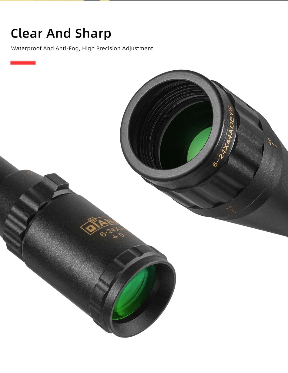 6 24x44 Tactical Diana Optic Cross Sight Green Red Illuminated ...