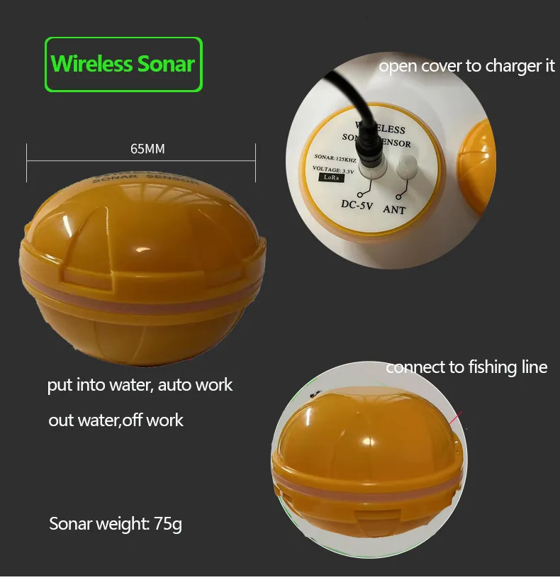 DHgate.com:Fish Finder: 200m Wireless Sonar Sensor, Dot Matrix ...