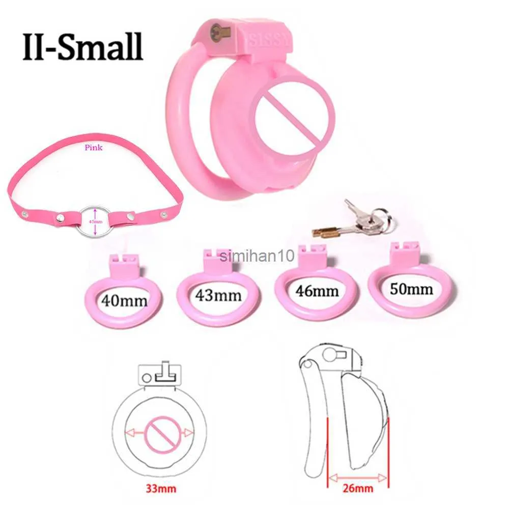 Pink Pussy Female Chastity Cage Sissy Clitoris Shape Bondage With 4 ...