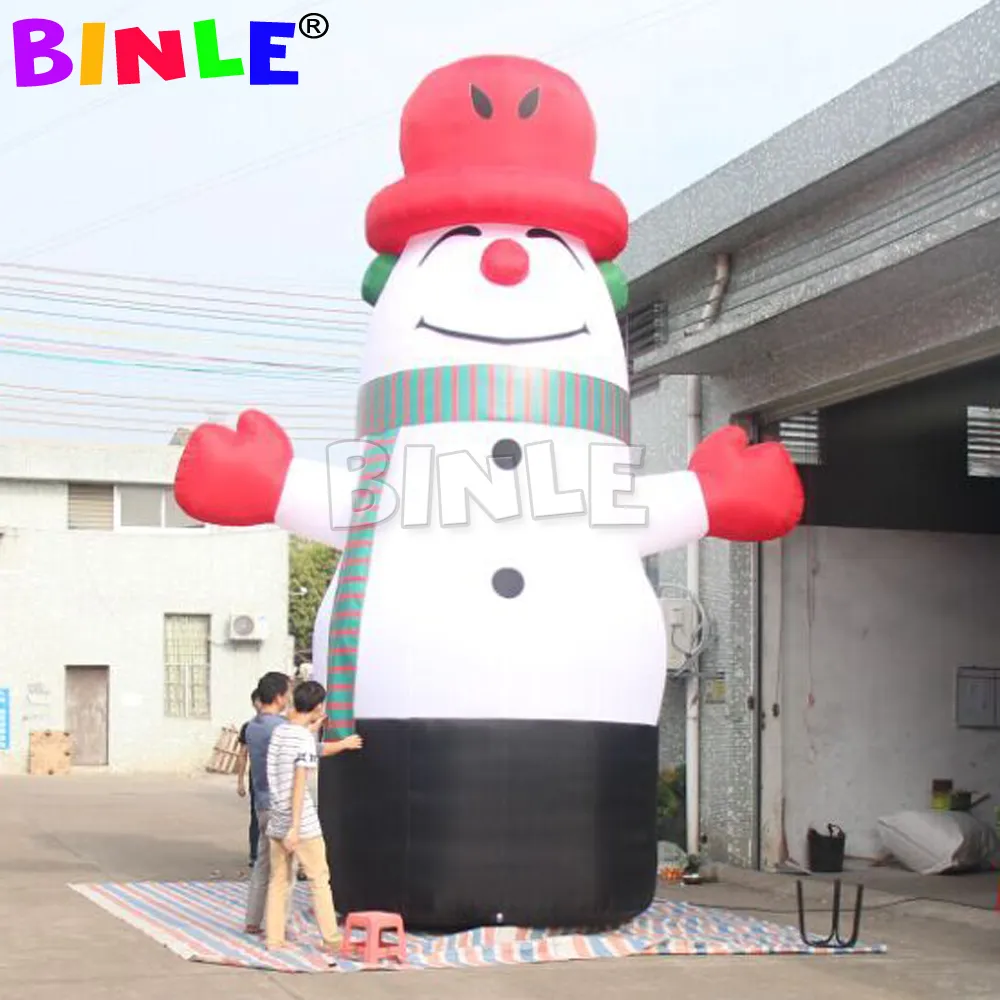 12mh 40ft High Giant Outdoor Christmas Inflatable Snowman with Red Xmas ...