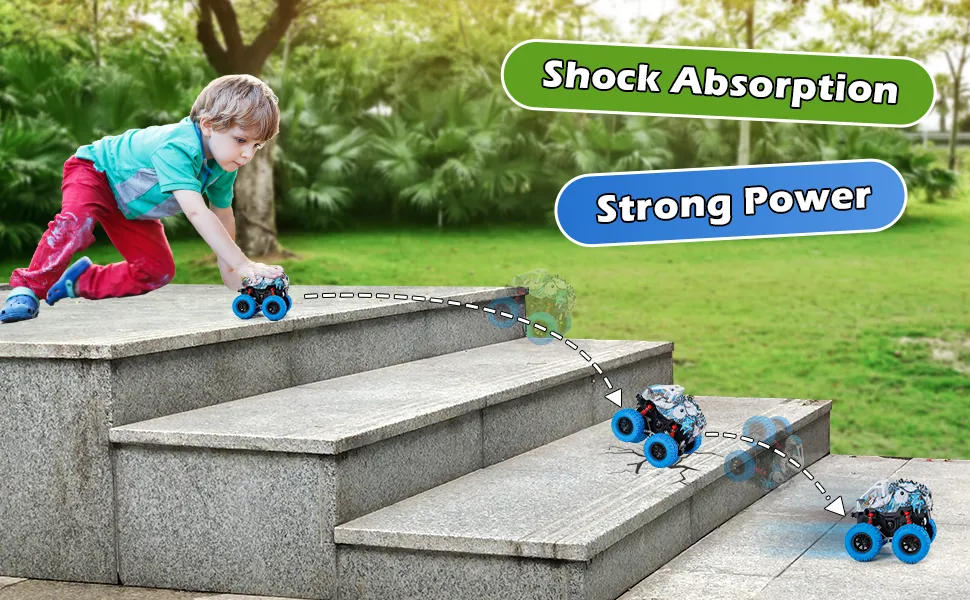 Dinosaur Monster Truck Toys: Pull Back Vehicles for Toddlers! One Push ...