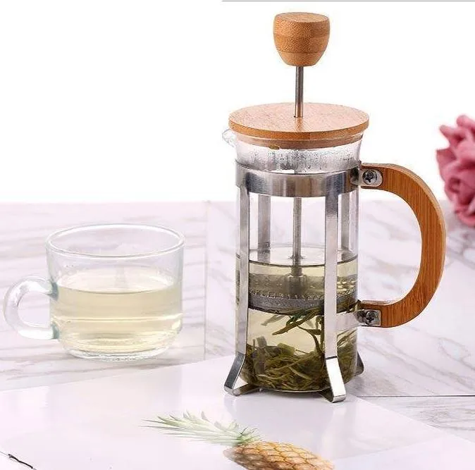 DHgate.com:Bamboo Lidded 350ml Stainless Steel French Press Coffee ...