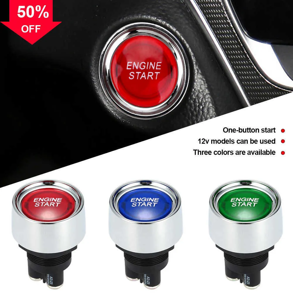50A Push Button Keyless Switch For Car Engine Start DC 12V/24V Racing ...