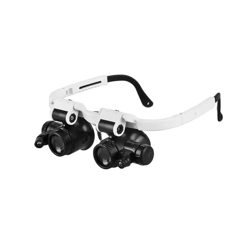 LED Illuminated Magnifier - Head Mounted Microscope Loupe with Light ...