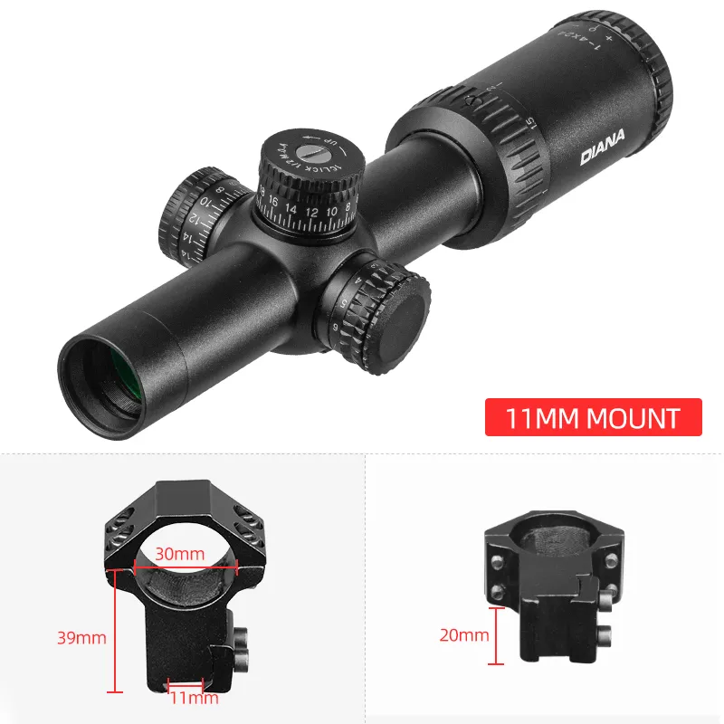 DIANA 1 4X24 Reticle Tactical Riflescope With Target Turrets Hunting ...