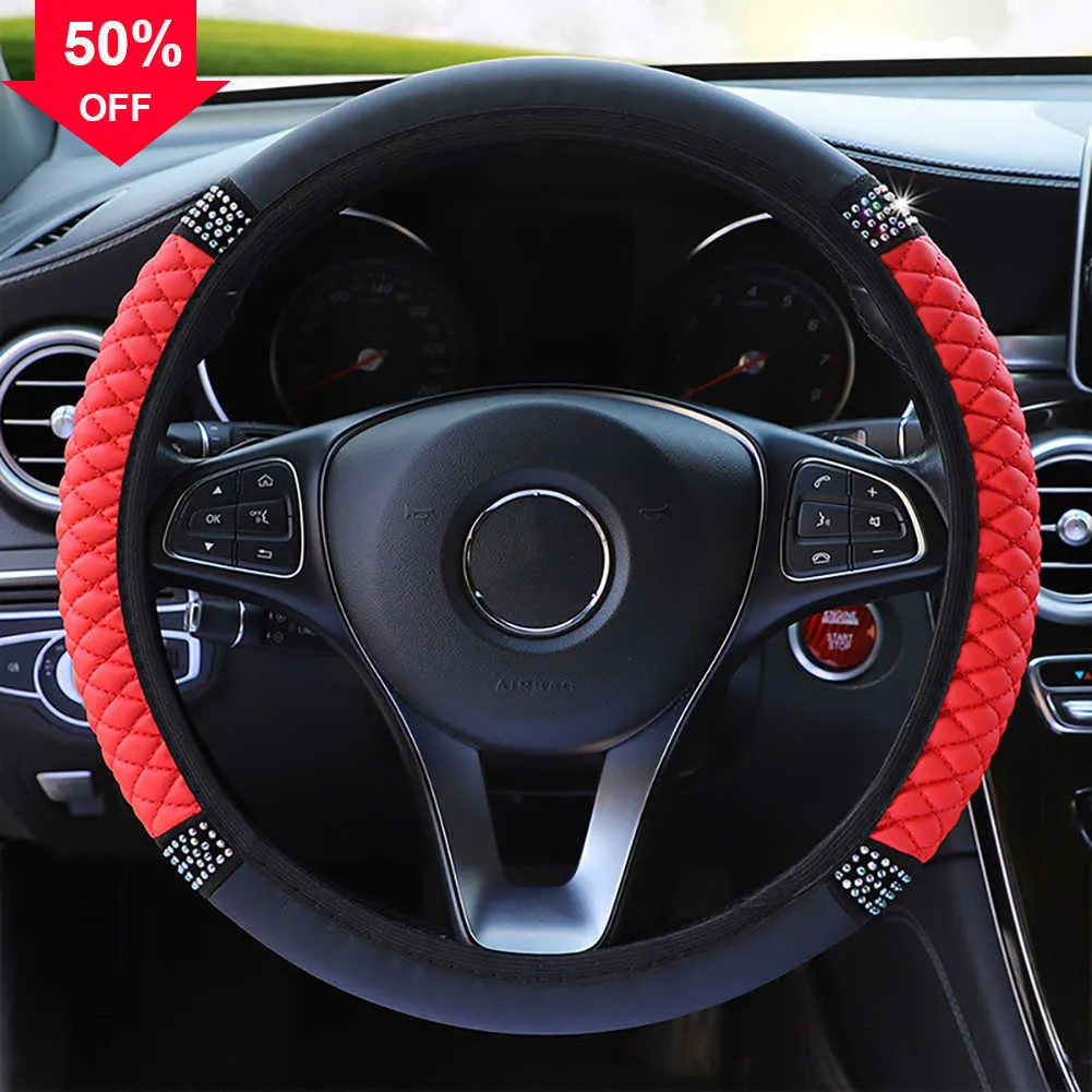 DHgate.com:37-38cm Universal Car Steering Wheel Cover, Leather ...
