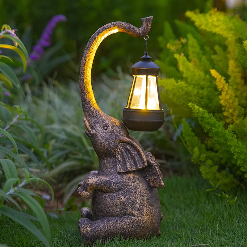 Waterproof LED Solar Elephant Solar Light Garden Ornaments For Pathway ...
