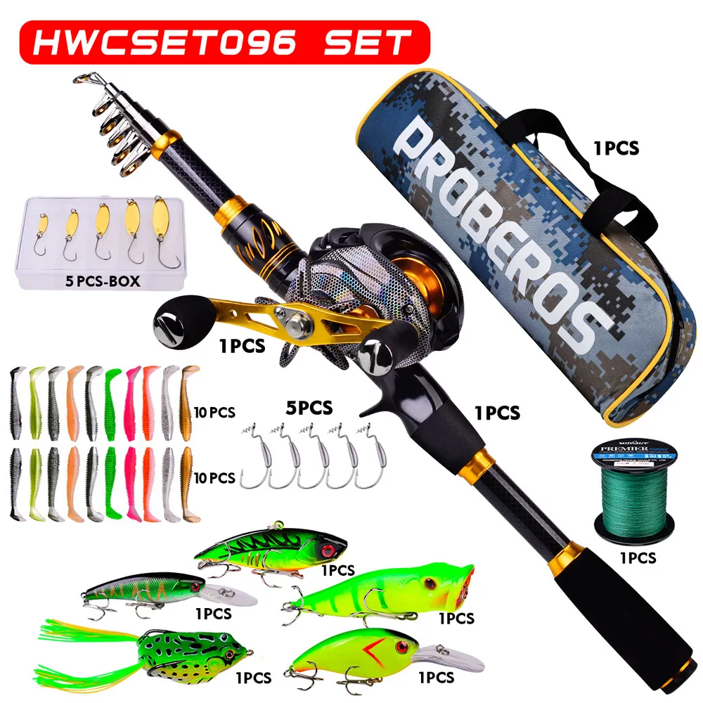 PROBEROS Telescopic Rod Reel Combo With 2.1 Carbon Fiber, 7.2/1 Gear ...