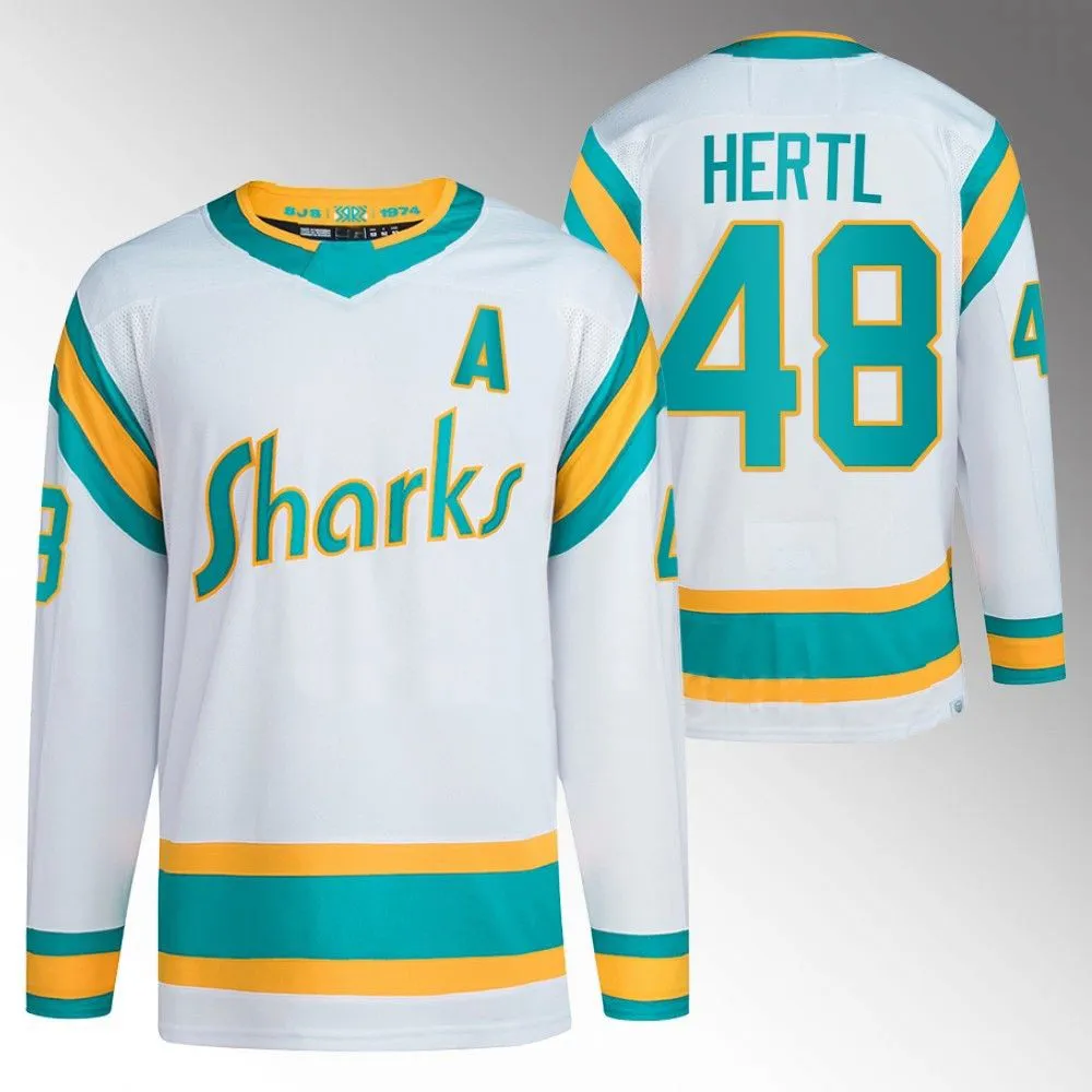 Tomas Hertl 2023 Reverse Retro Sharks Jerseys Nick Bonino Timo Meier ...