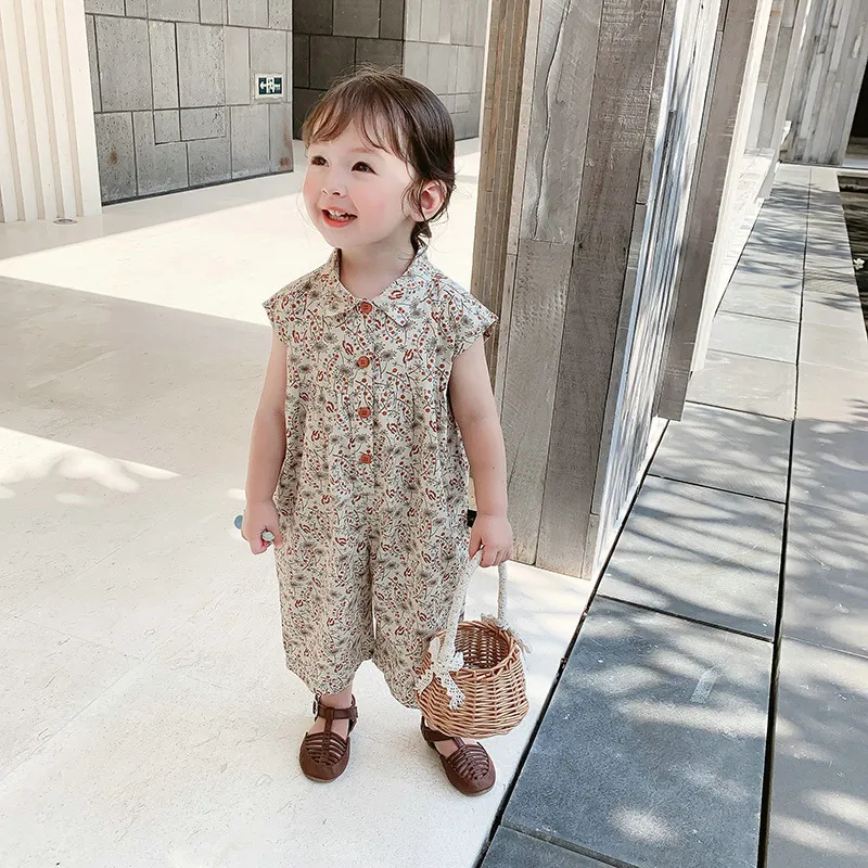 DHgate.com:Toddler Girl Cotton Long Jumpsuits Summer Baby Sleeveless ...