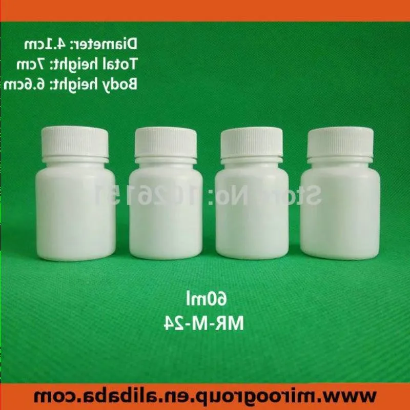 100ml Travel Bottles, White Plastic Pill Container 60ml, Set, Wide ...