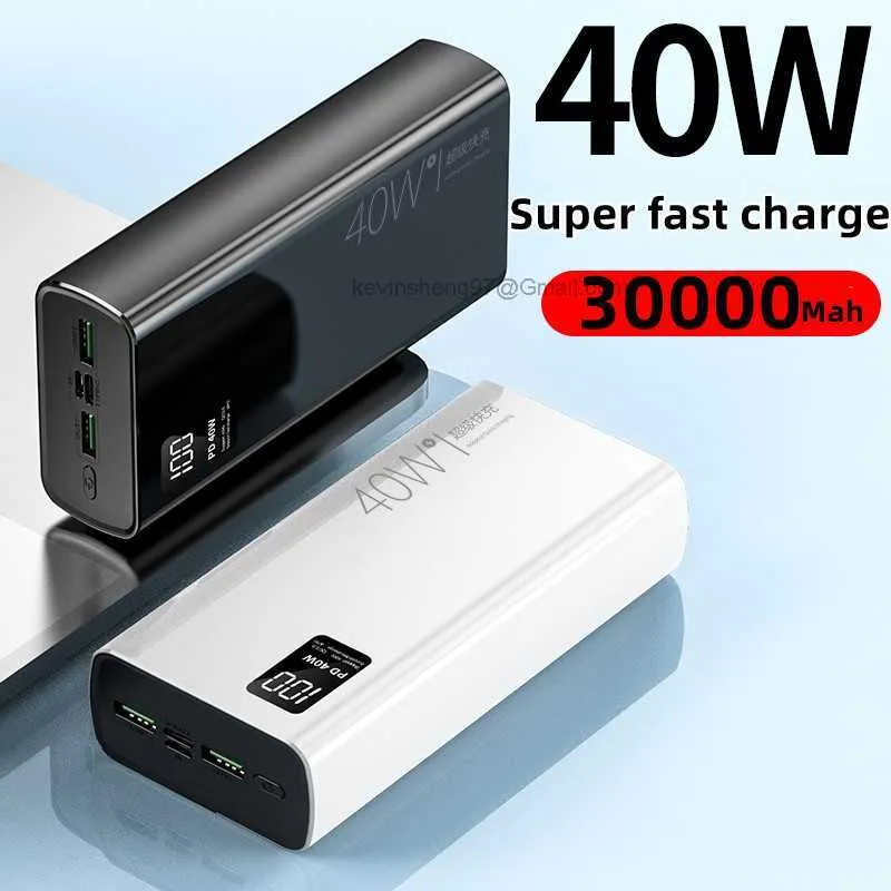 High Capacity Portable Power Bank With LED Mirror, 30000mAh Battery ...