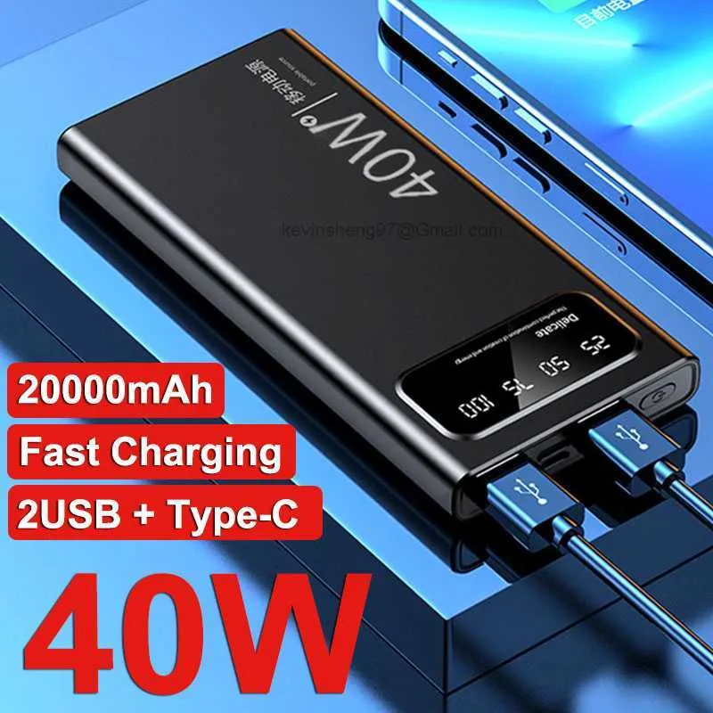 Free Customized LOGO 40W Fast Charging Power Bank Portable 30000mAh ...