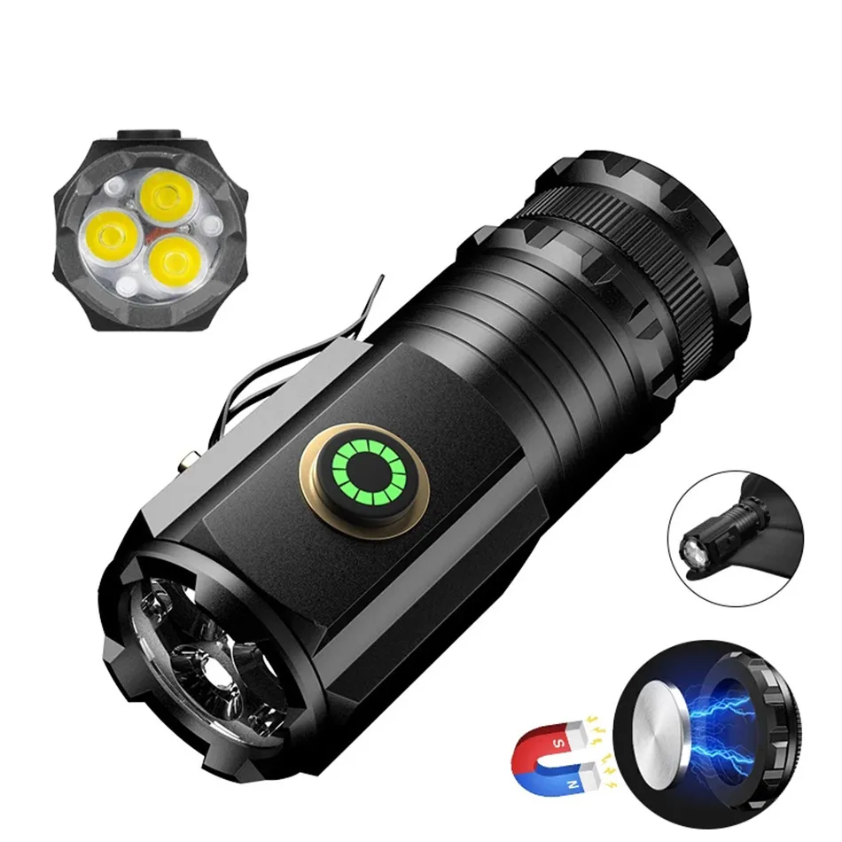 Mini Rechargeable Camping Torch - 2000LM Portable LED Flashlight with ...