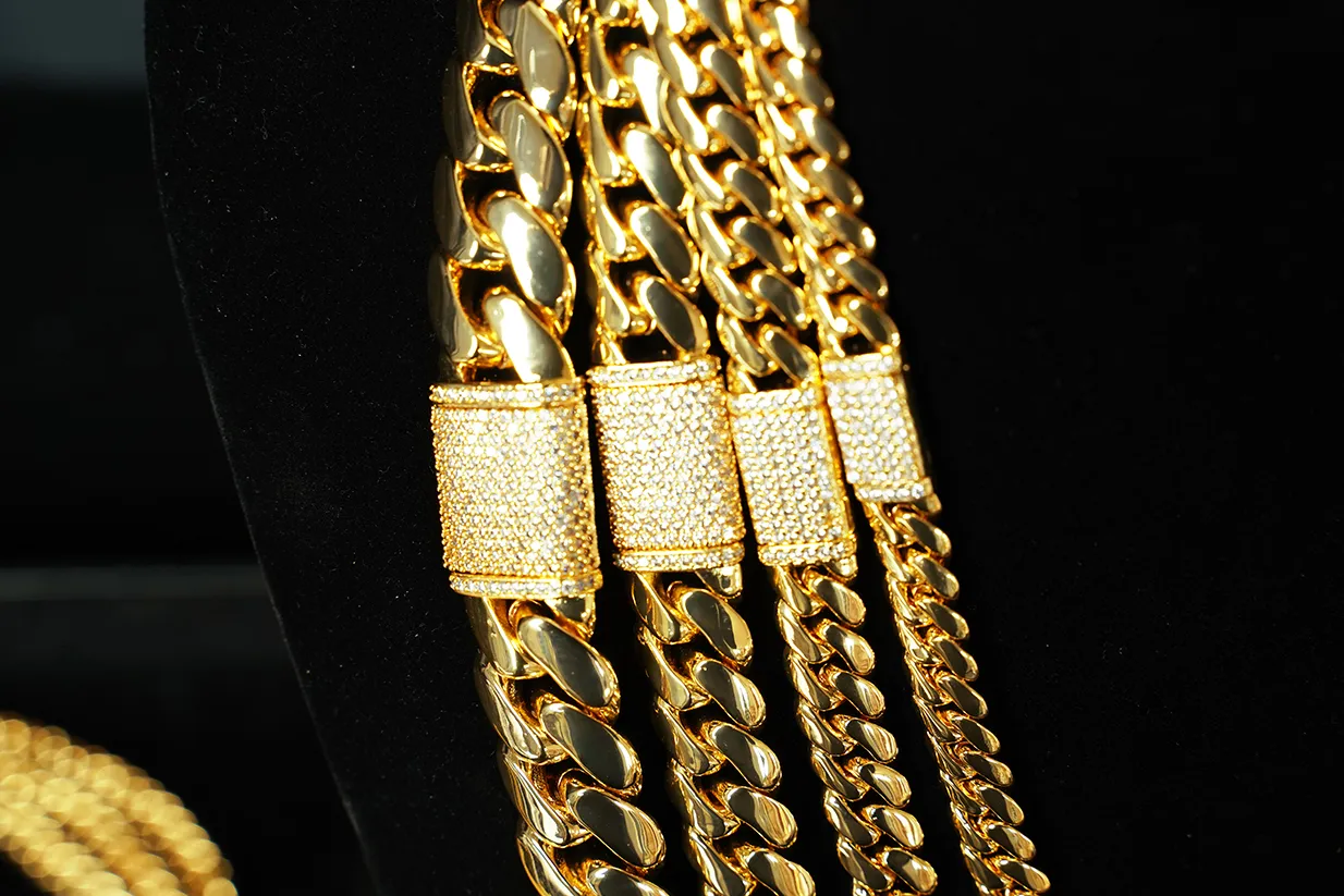 Wholesale Choker 18k Custom Cuban Link 24k Gold Cuban Miami Chain 20mm ...