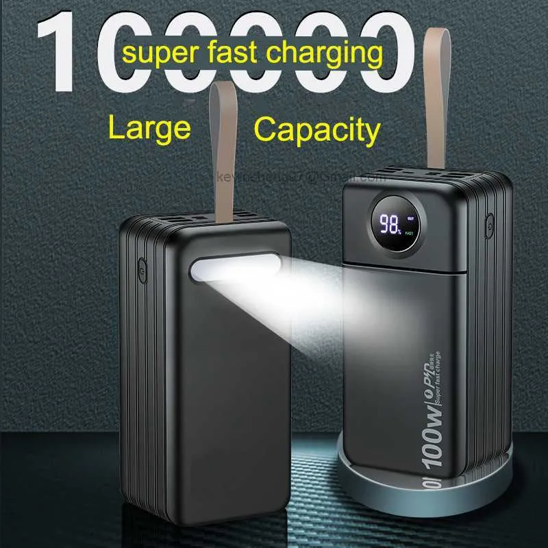 100000mAh Power Bank, High Capacity Portable Power Bank With 4 USB ...