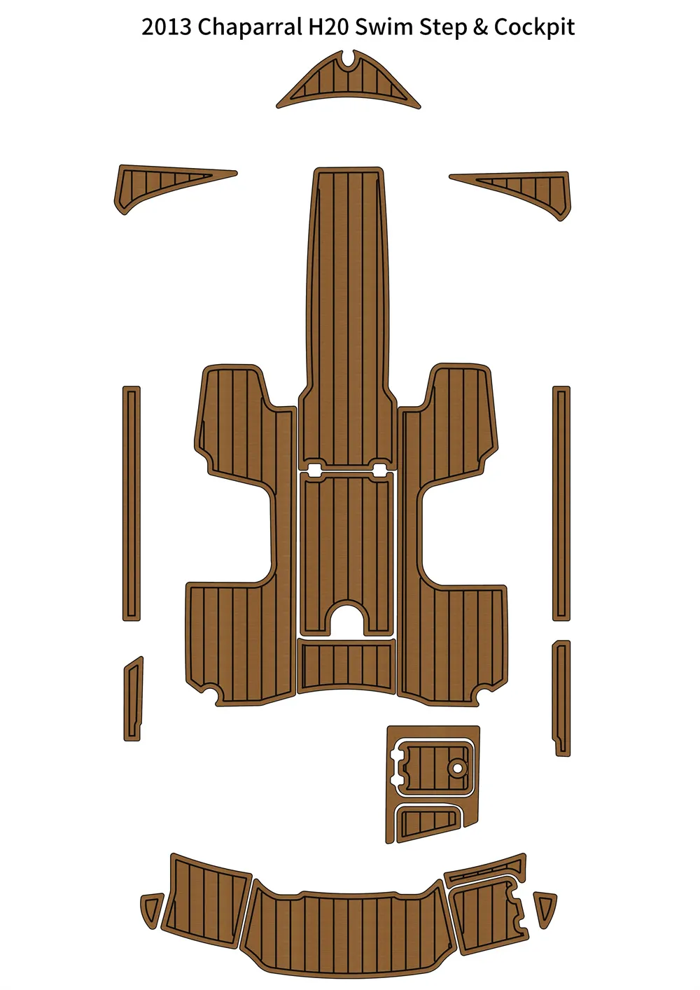 Chaparral H20 Swim Step Cockpit Boat EVA Faux Foam Teak Deck Floor Pad ...
