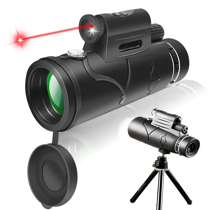High-Power Monocular Telescope: Long Range, HD Optics, Laser & Lamp for ...