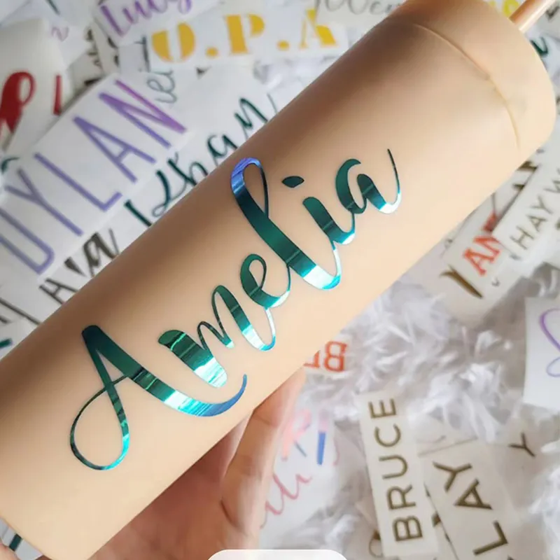 Custom Holographic Vinyl Stickers Waterproof Laser Decals For Cups ...