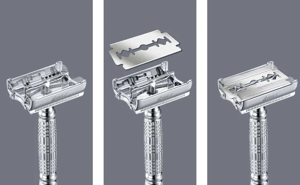 Double Edge Safety Razor for Men & Women - Butterfly Open Wet Shaving ...