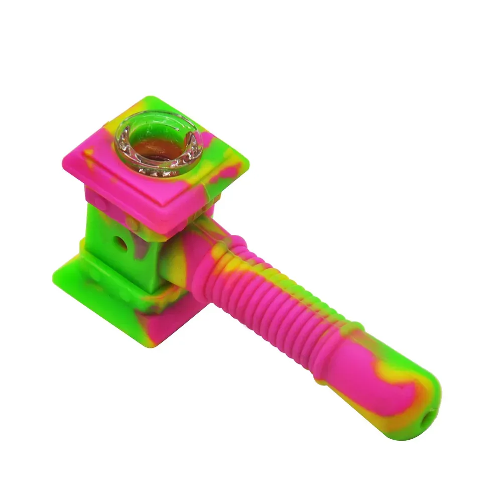 Smoke Shop Dab Rig FDA Silicone Smoking Pipe 15MM Water Pipes Glass ...