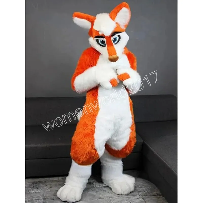 Adult Size Animal Costume: Plush Faux Fur Mascot Suit, Orange And White ...