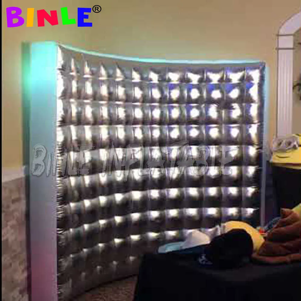 Portable Photo Booth Inflatable Air Wall With LED Lights, Silver ...