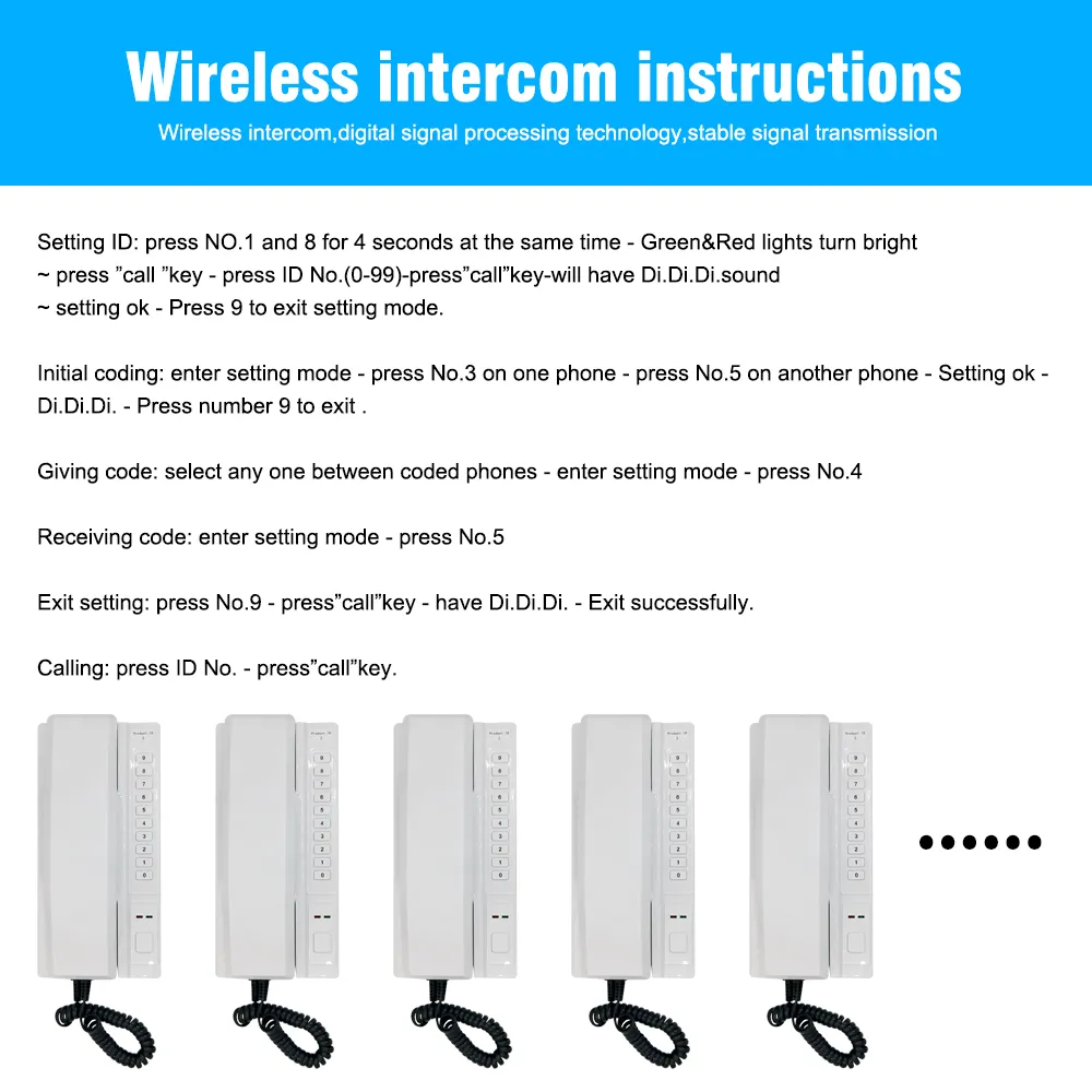 DHgate.com:Anjielo Wireless Intercom System, Secure Interphone Handsets ...