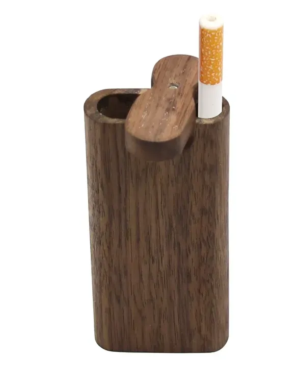 DHgate.com:Walnut Wood Dugout Smoking Kit with Built-in Glass Pipe and ...