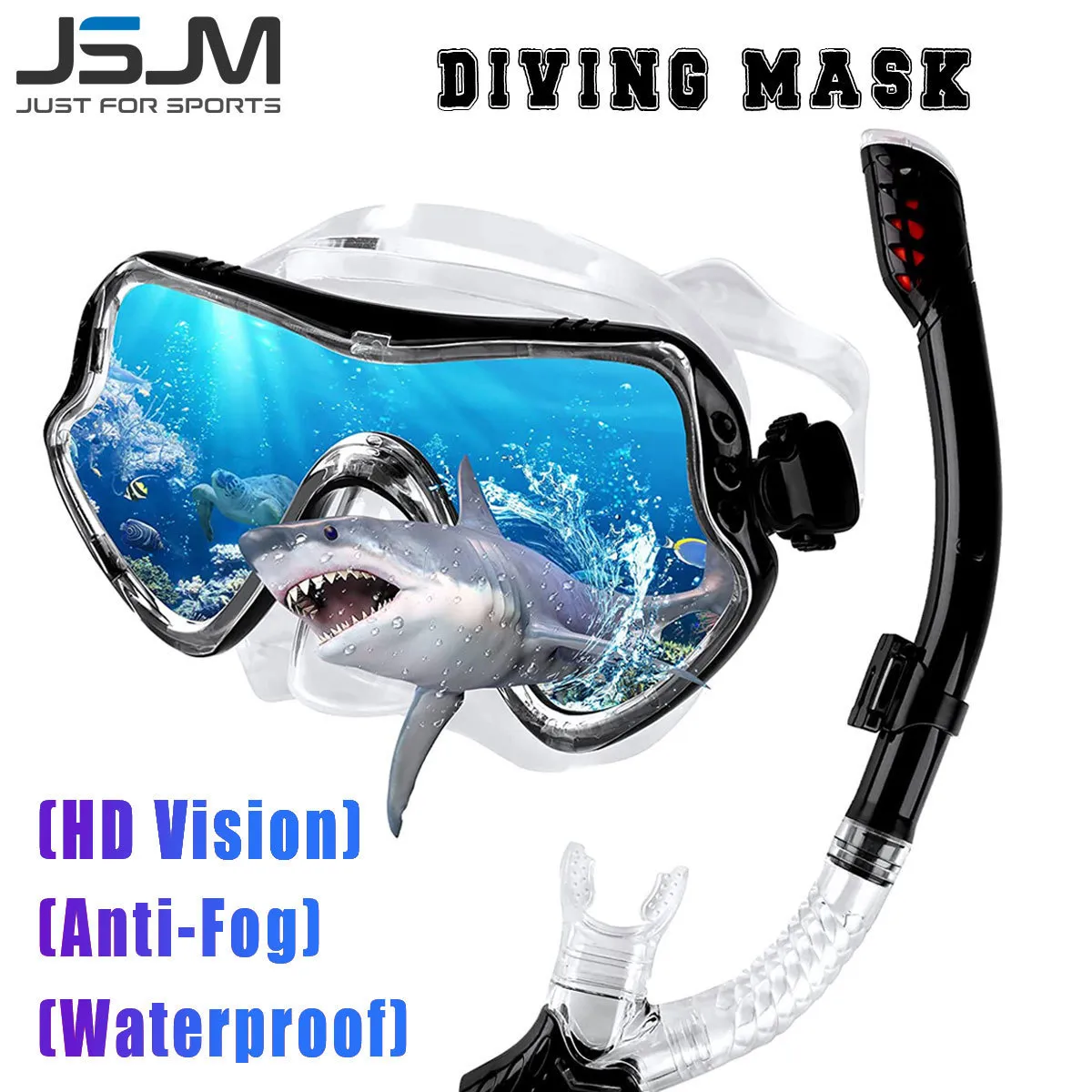 Professional Diving Mask Set - Anti-Fog Scuba Mask, Snorkel Tube ...