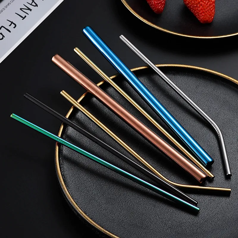 Colorful 304 Stainless Steel Straw With Straw Brushes Ideal For Home ...