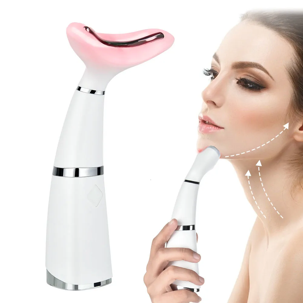 LED Face & Neck Massager: 3 Modes, Ultrasonic Vibration, Anti-Wrinkle ...