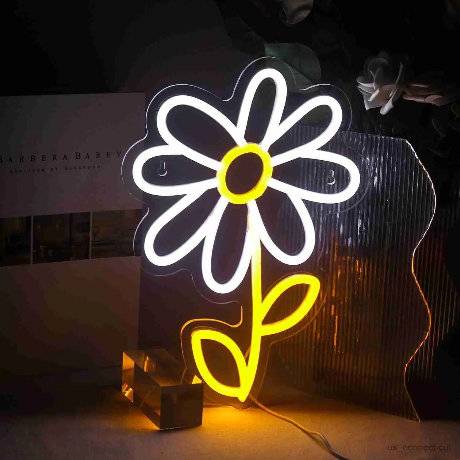 Cute Neon Signs, Decorative Floral LED Neon Light, Lightweight Night ...