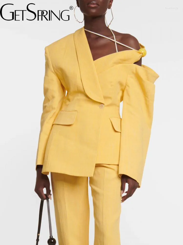 DHgate.com:Womens Single-Button Blazer, Long Sleeve Asymmetrical Tight ...