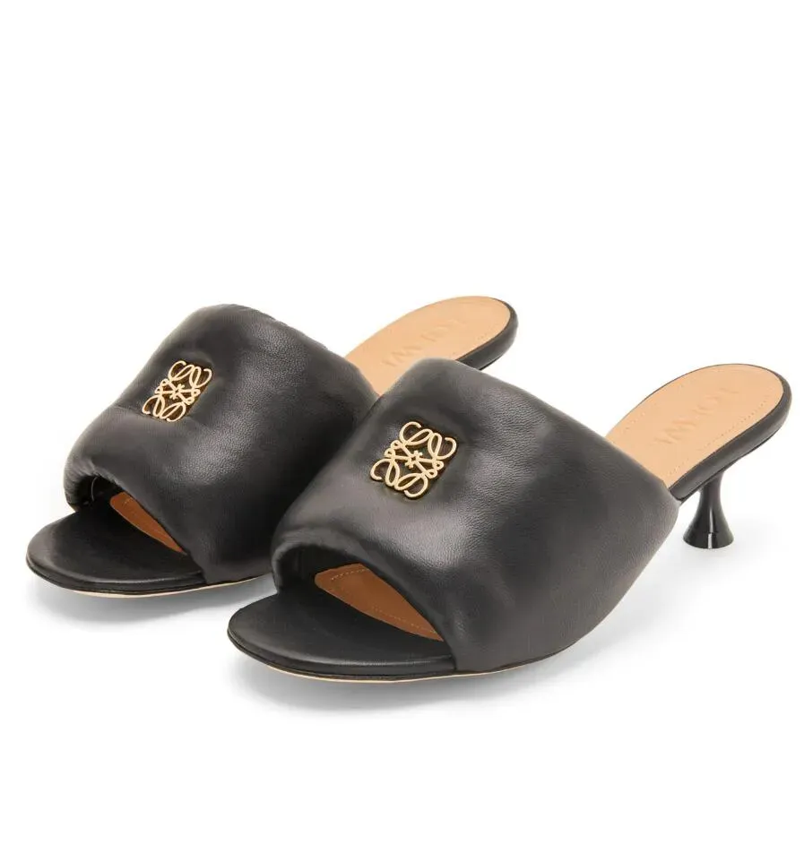 Women's Lambskin Anagram Padded Luxury Sandals: Stylish & Comfy Summer ...