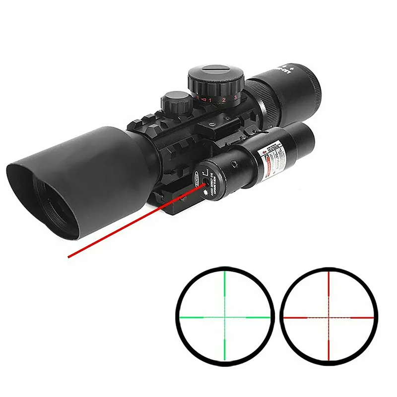 3 10x42EG Illuminated Hunting Scope Combo Tactical Red Green Dot Reflex ...