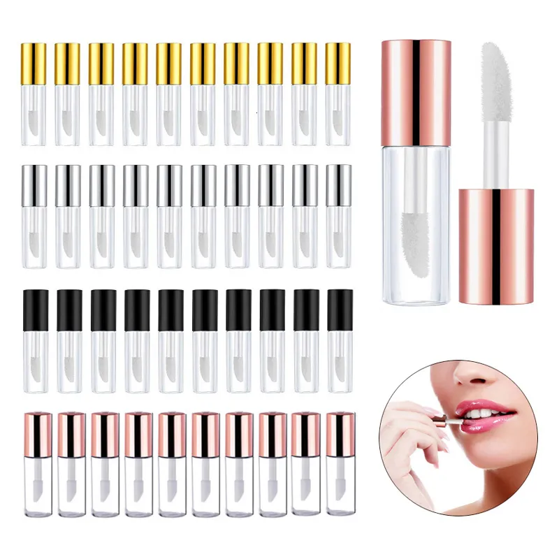 12ml Clear Plastic Lip Gloss Tubes with Cap, Mini Empty Lip Balm Makeup ...