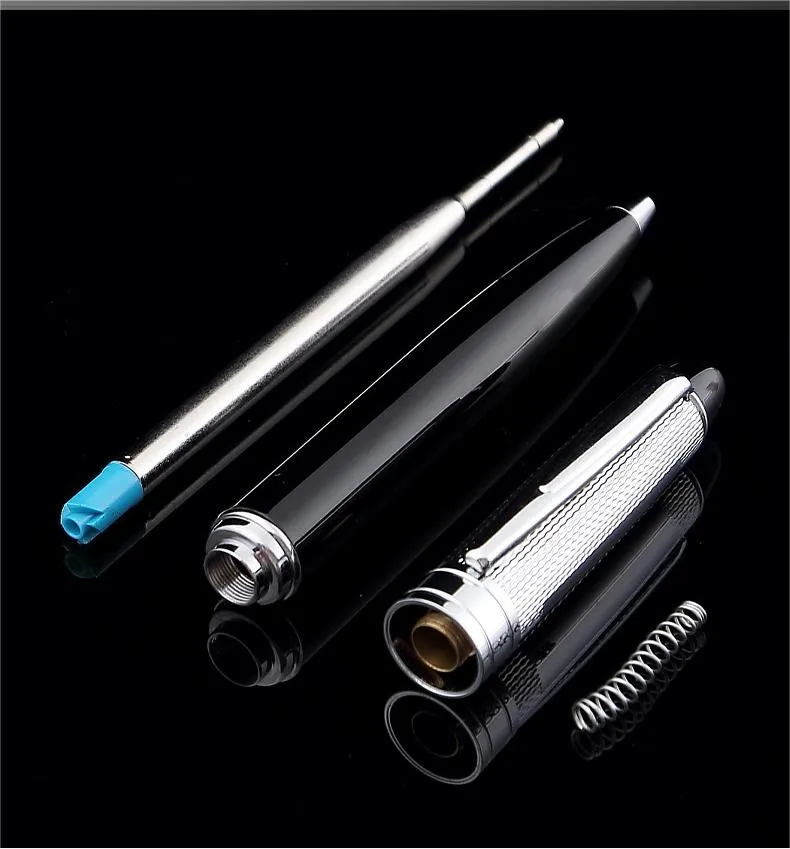 Luxury Black Metal Rotary Engraved Roller Pens Classic 1mm Nib Writing ...