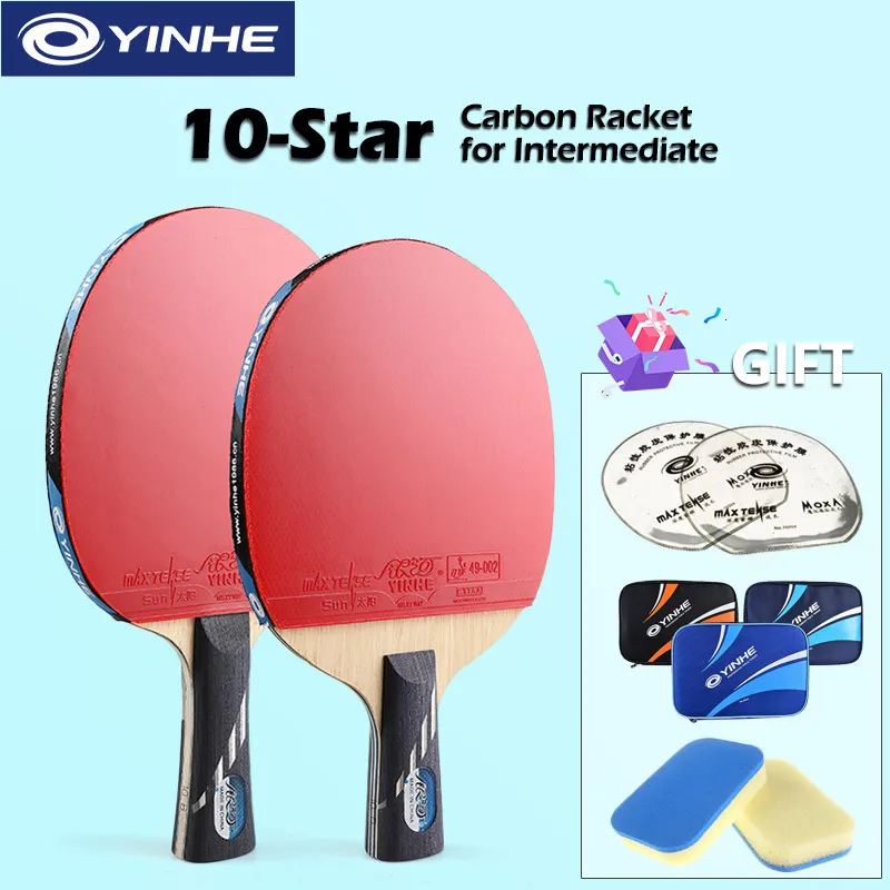 Yinhe 10-Star Table Tennis Racket 7-Layer Carbon Fiber Offensive Paddle ...