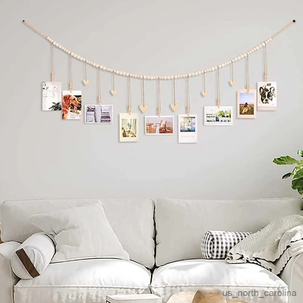 DHgate.com:Natural Wooden Beads Photo Display Wall Hanging Picture ...