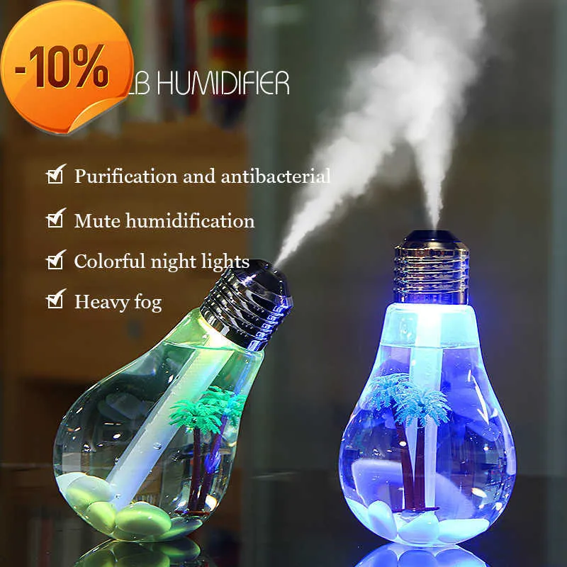 DHgate.com:Creative Bulb Diffuser: 400ml Air Humidifier with USB, Night ...