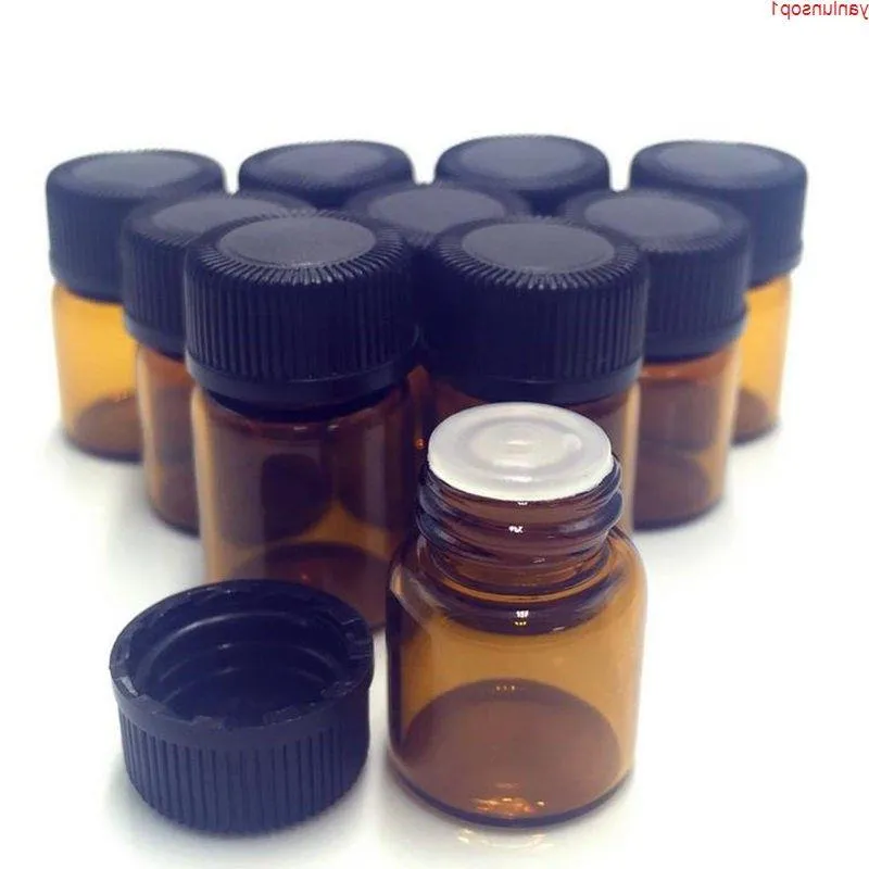 DHgate.com:Amber Glass Vials 2ml with Black Screw Cap, USP Type III ...