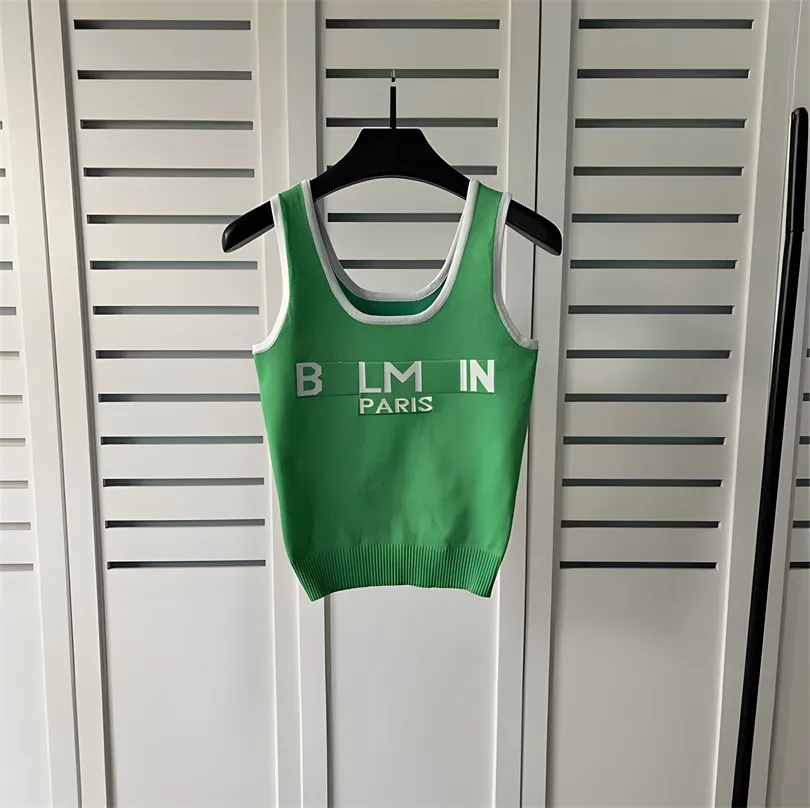 Womens Crochet Letter Tank Tops Fashion Designer Summer Cropped Tees ...