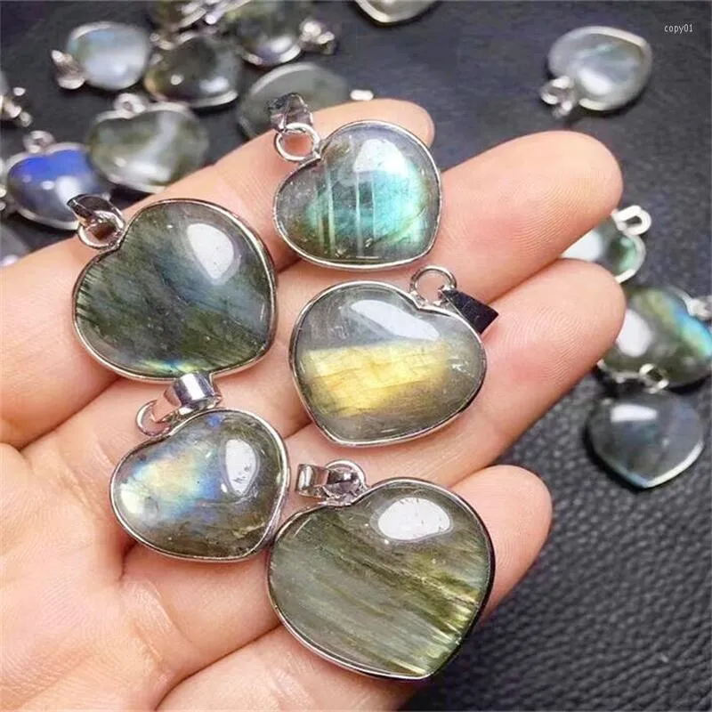 DHgate.com:Natural Labradorite Heart Crystal Pendant, Healing Energy ...