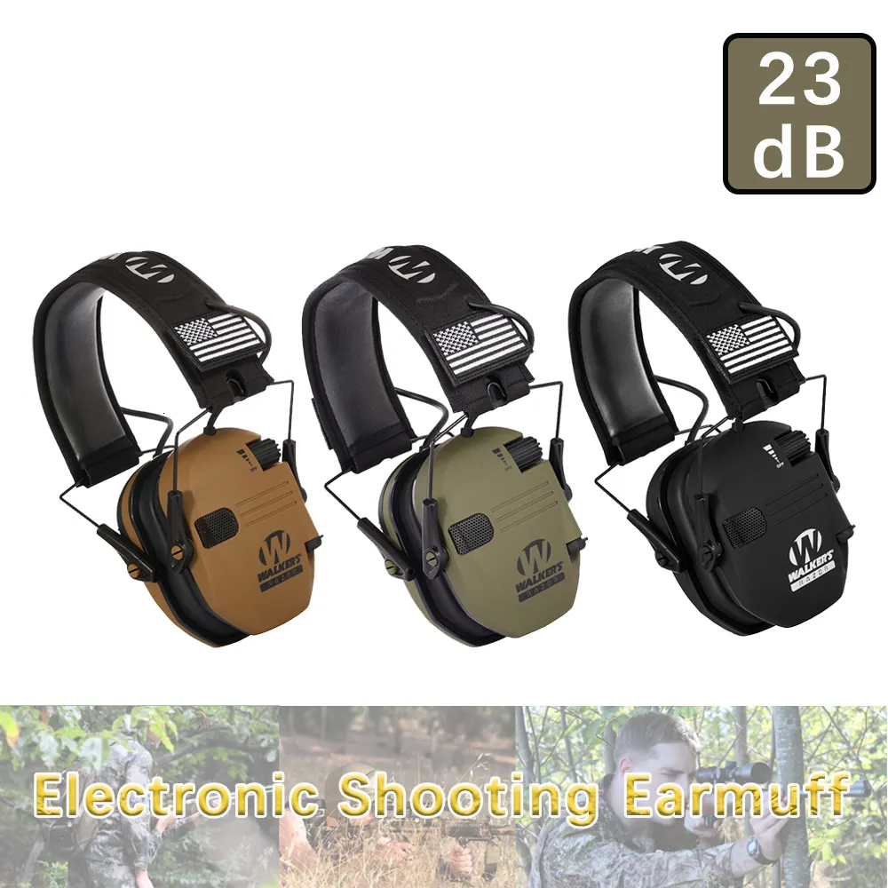 Walkers Razor Slim Electronic Tactical Ear Muffs NRR 23 DB Shooting Hearing Protection With 2X ...