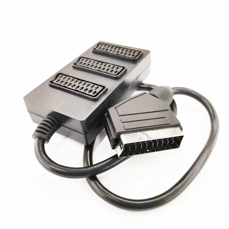 3-Way SCART Splitter Cable - Black, 35cm - Connect Multiple Devices ...