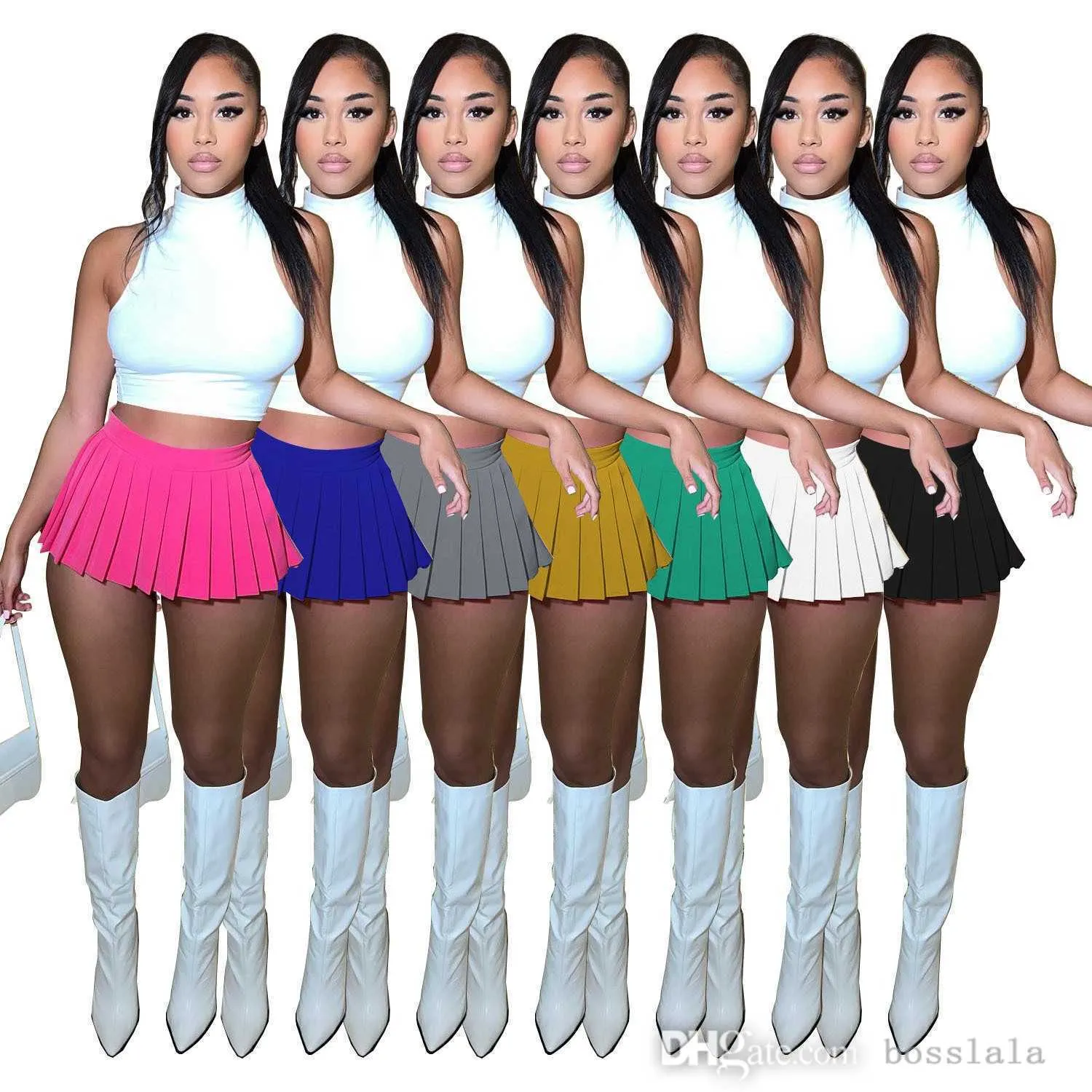 Sexy Women Short Skirt Cute Female Pleated Spring And Summer High Waist