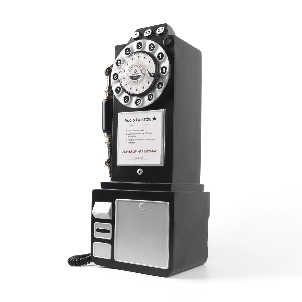 Vintage Audio Guest Book Telephone Booth - Retro Wedding Guestbook ...