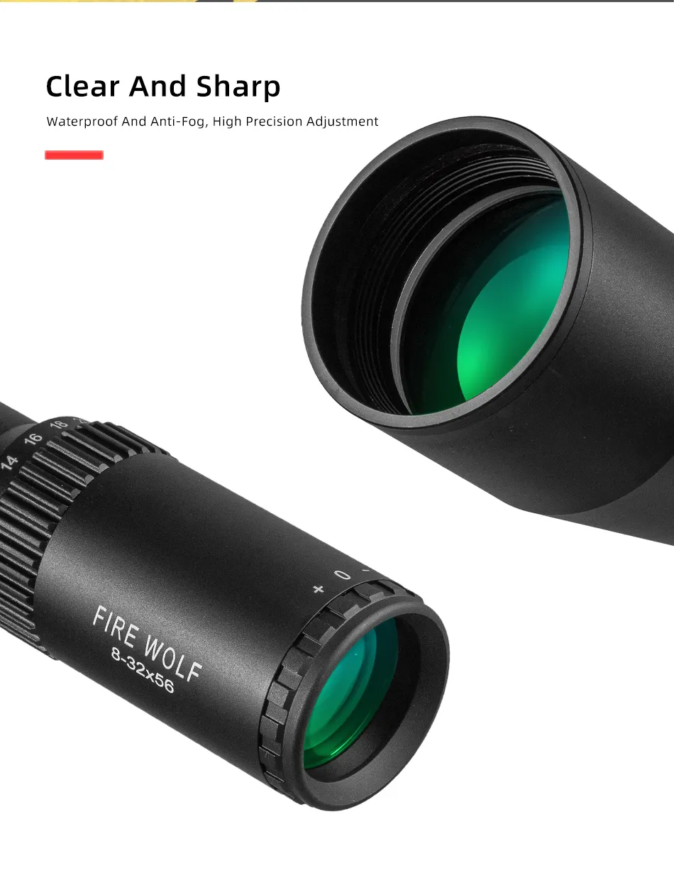 8 32x56 Rifle Scope With Side Focus, Black Matte, For Hunting And ...